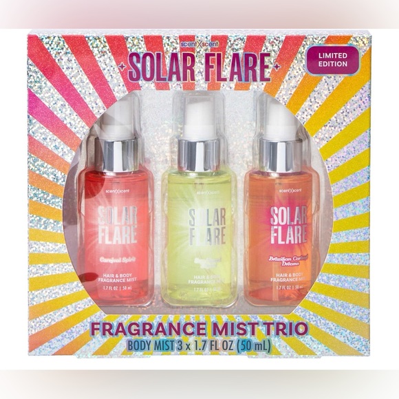 Scentsy | Bath & Body | Solar Flare Hair Body Fragrance Mist Trio Set ...